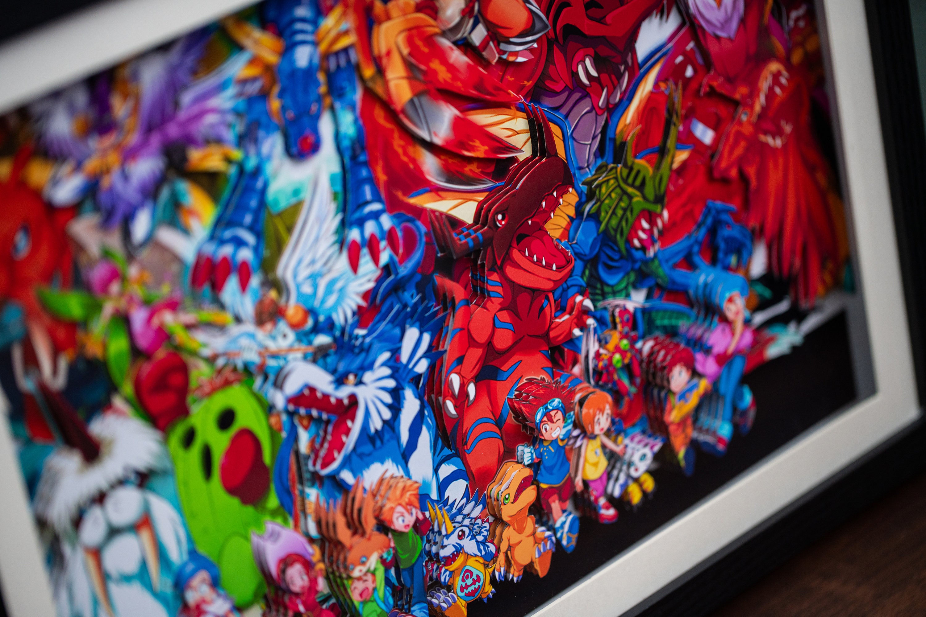 DIGIMON, Digimon Anime Multilayered Frame Art, Japanese Anime Wall ...