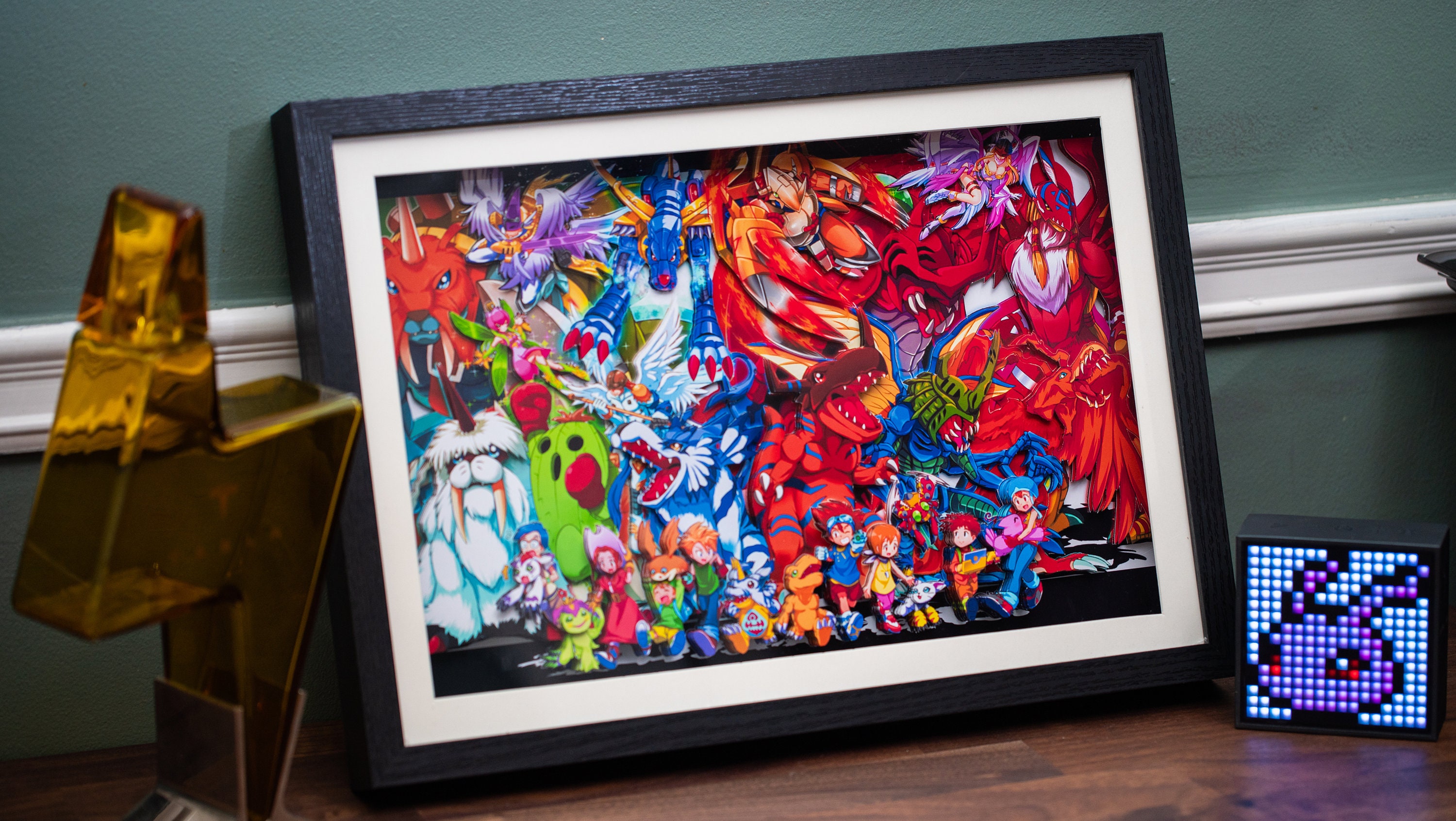 DIGIMON, Digimon Anime Multilayered Frame Art, Japanese Anime Wall ...