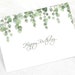 Happy Birthday Card, Green Leaves, Birthday Folded Card, Printable Card ...