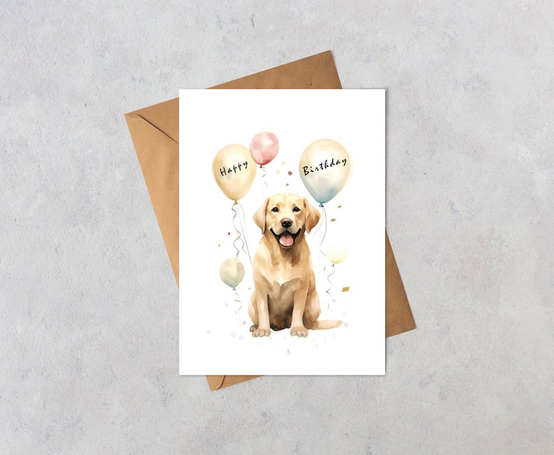 Happy Birthday Card Labrador Dog Printable Card - Etsy