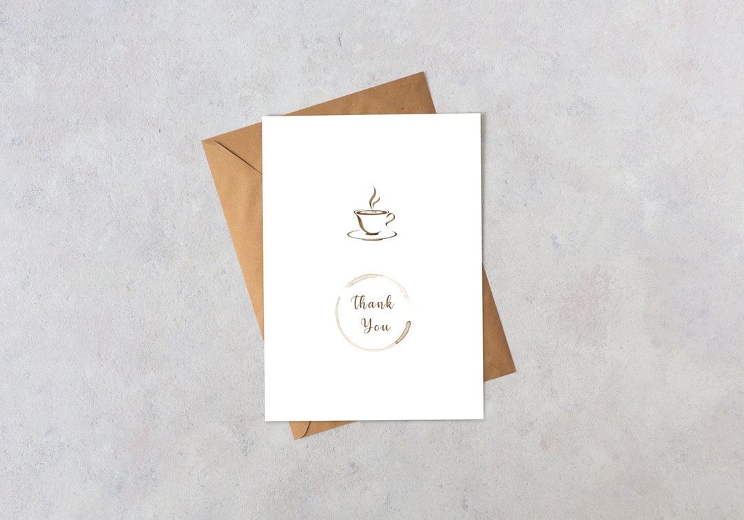 Printable Thank You Card, Coffee, Thanks - Etsy