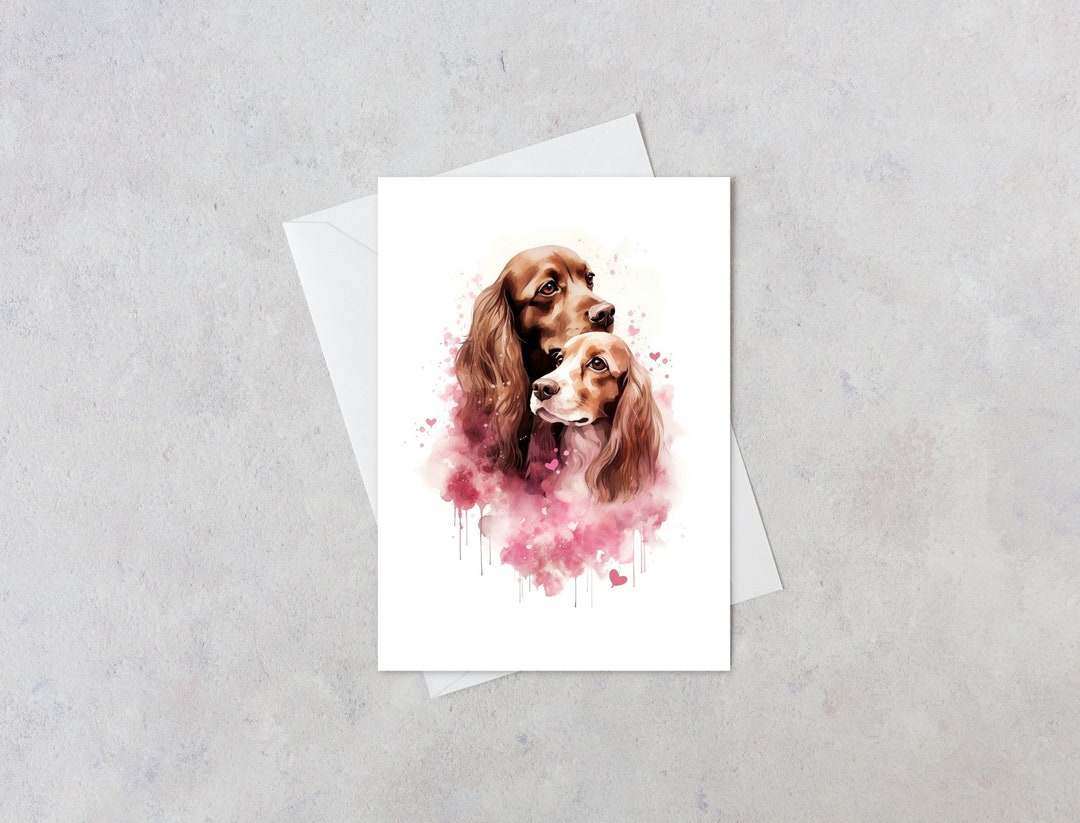 English Cocker Spaniel Valentine Card Love Cards - Etsy