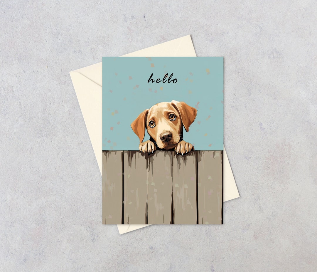 Labrador Dog, Greeting Card With Text Hello, Printable Card - Etsy
