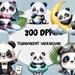 Cute Panda Clipart Bundle, Watercolor Panda PNG, Panda Graphics, Baby ...