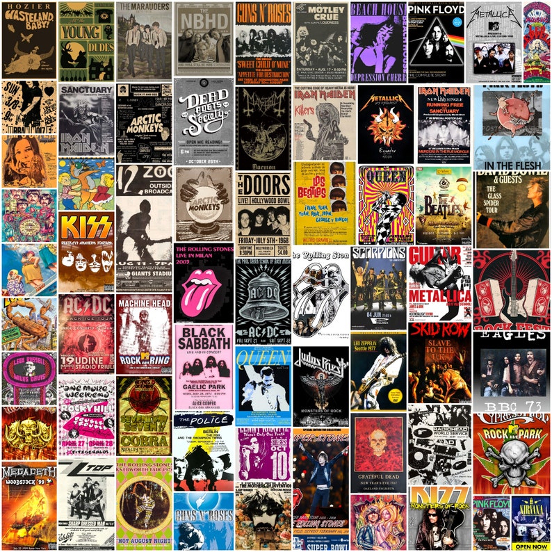 700 Vintage Concert Poster, Retro Band Poster , Classic Rock Posters ...
