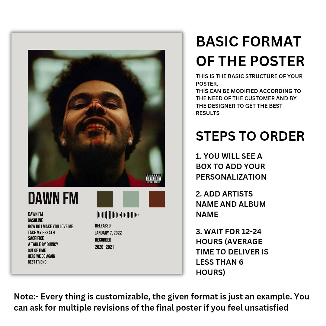 3 Music Album Poster - Choose Your Album Poster | Custom Album Cover ...