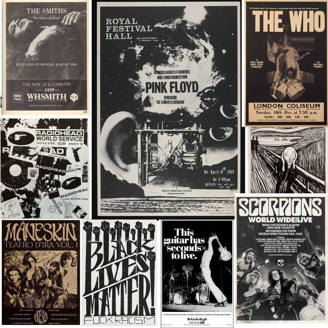 20 Black Themed Music Posters - Etsy