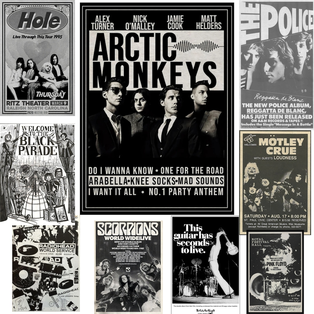 20 Black Themed Music Posters - Etsy