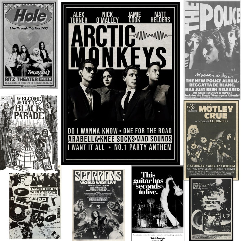 20 Black Themed Music Posters - Etsy