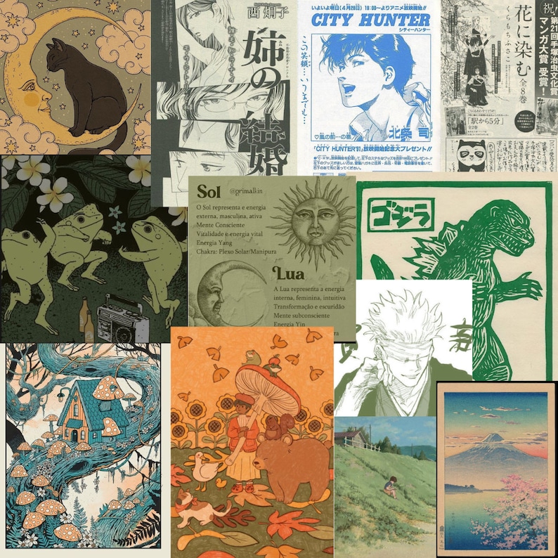 50+ Aesthetic Minimalist Anime Collage Kit , Pinterest Prints ...