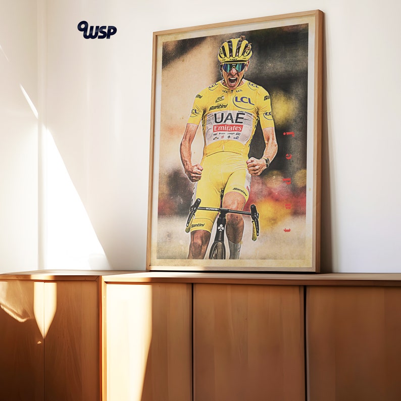 Tadej Pogacar Tadej Pogacar Print Tour De France Print Cycling Poster ...