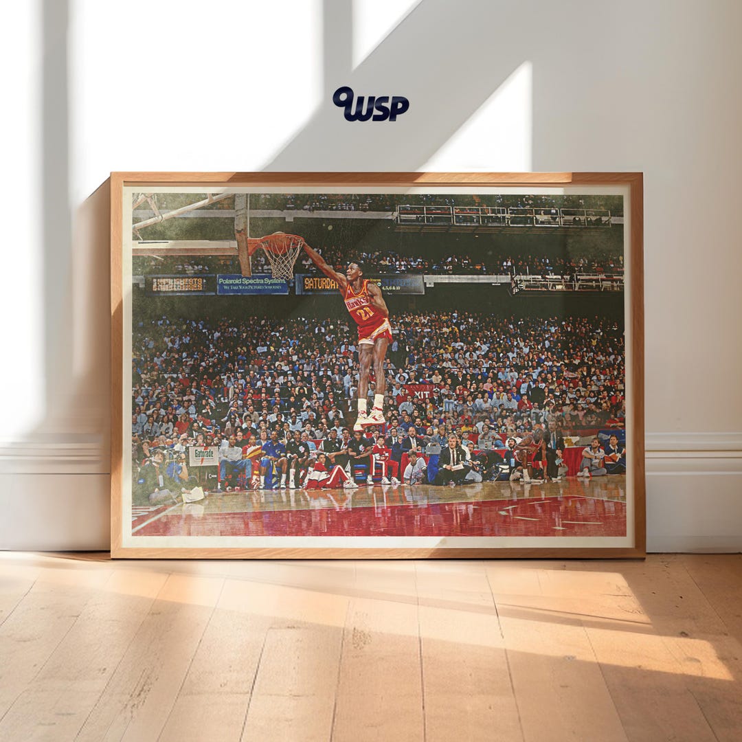 Dominique Wilkins Poster Dominique Wilkins Retro Wall Art Dominique ...