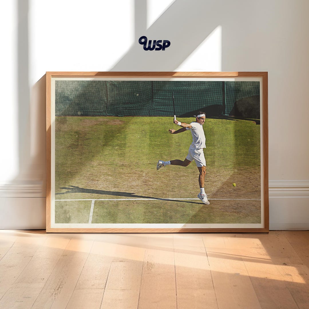 Roger Federer Roger Federer Print Wimbledon Poster Tennis Print Tennis ...