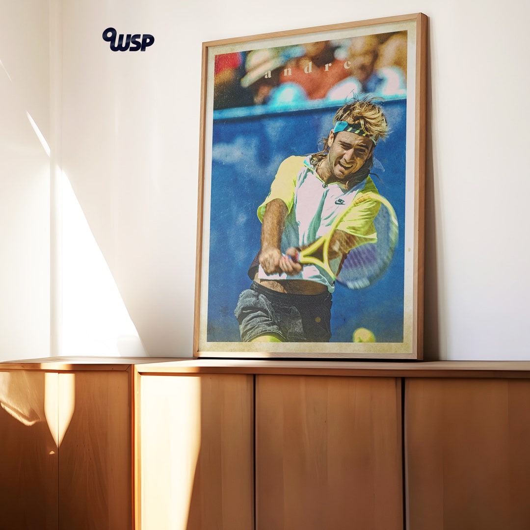 Andre Agassi Andre Agassi Print Tennis Print Tennis Poster Vintage ...