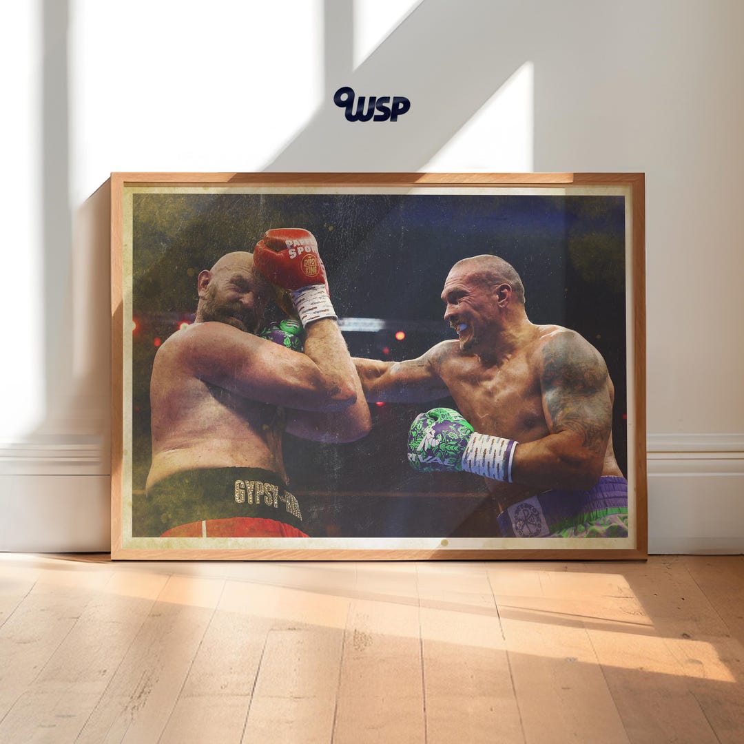 Oleksandr Usyk Poster Tyson Fury Print Boxing Wall Art Home Gym Decor ...