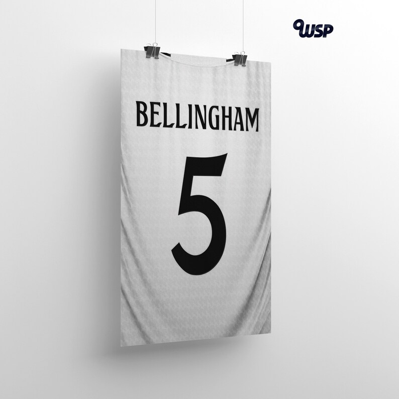 Jude Bellingham Poster Jude Bellingham Shirt Real Madrid Print Football ...