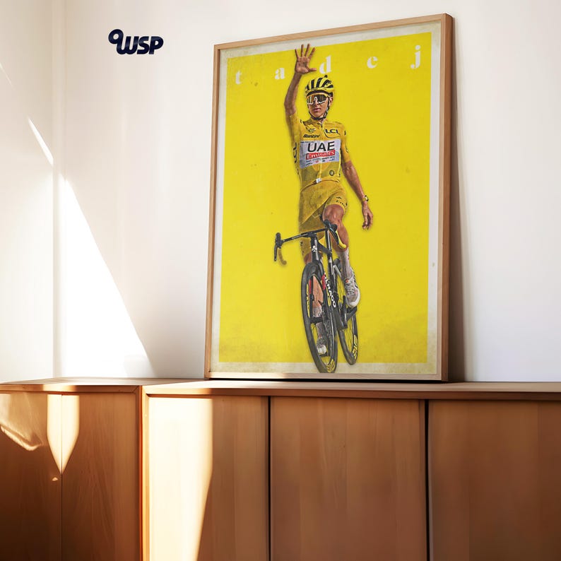 Tadej Pogacar Tadej Pogacar Print Tour De France Print Cycling Poster ...