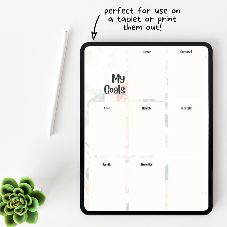 Digital Goal Planner, Digital Planner for Goodnotes, Notability, PDF ...