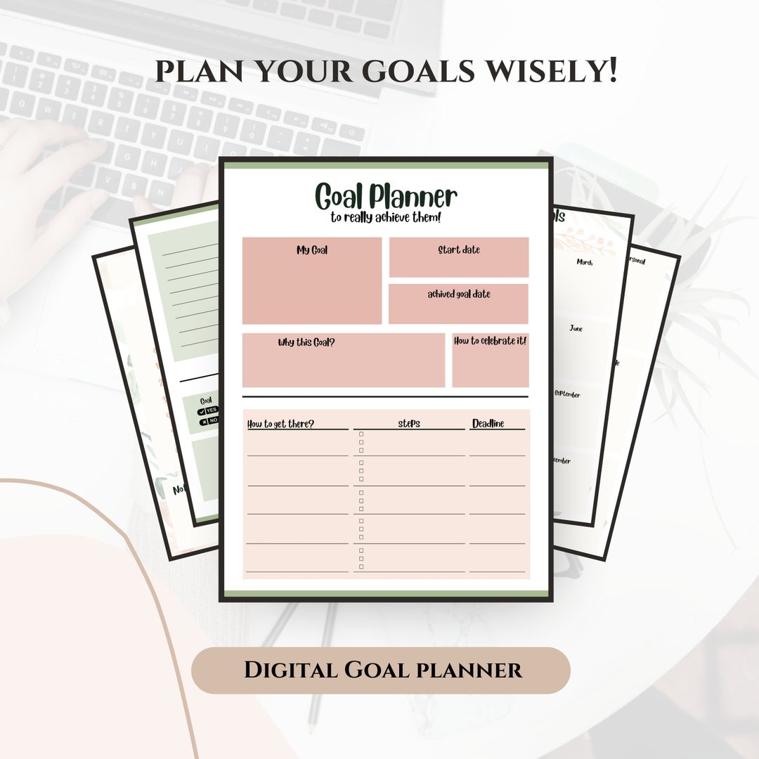 Digital Goal Planner, Digital Planner for Goodnotes, Notability, PDF ...