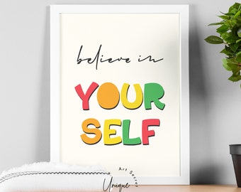 Believe in Yourself Art - Etsy