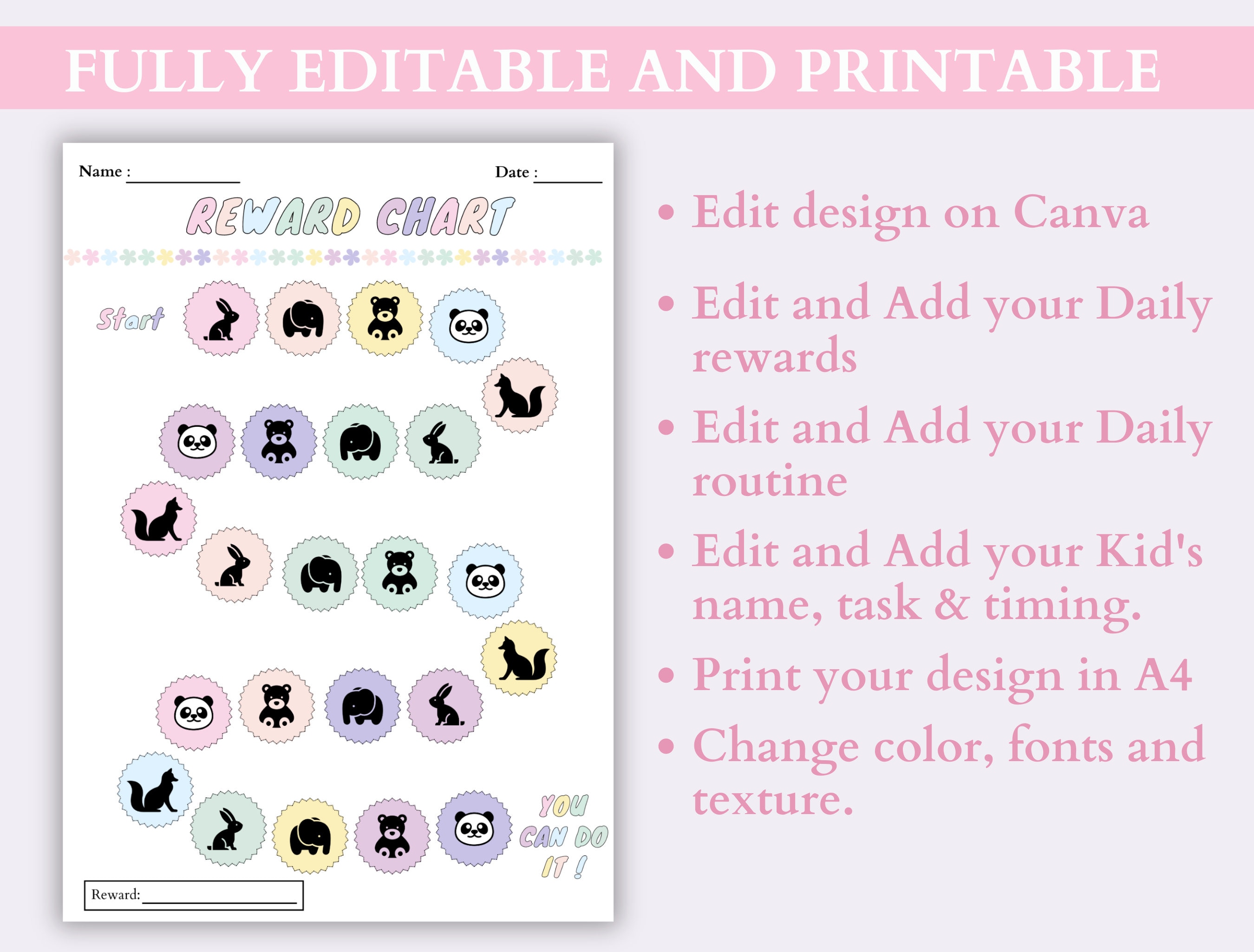 Editable Kids Reward Bucks and Charts Bundle Reward System Play Money ...