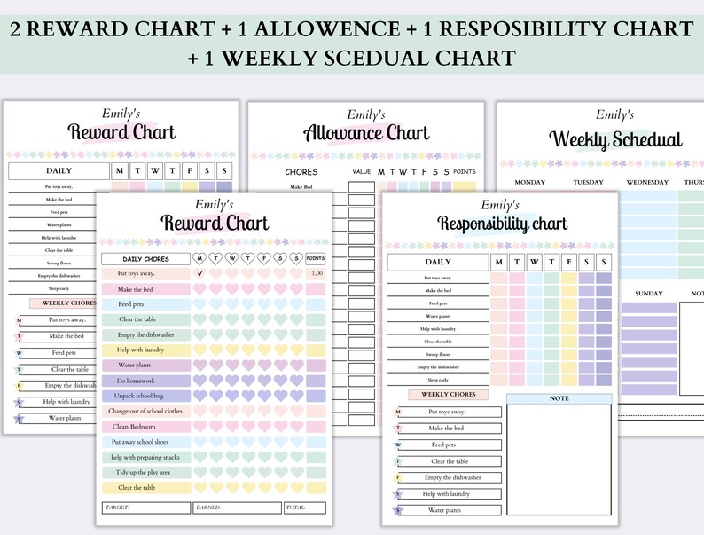 Ultimate Kids Chore Chart Bundle35 Canva Editable & Printable Kids ...