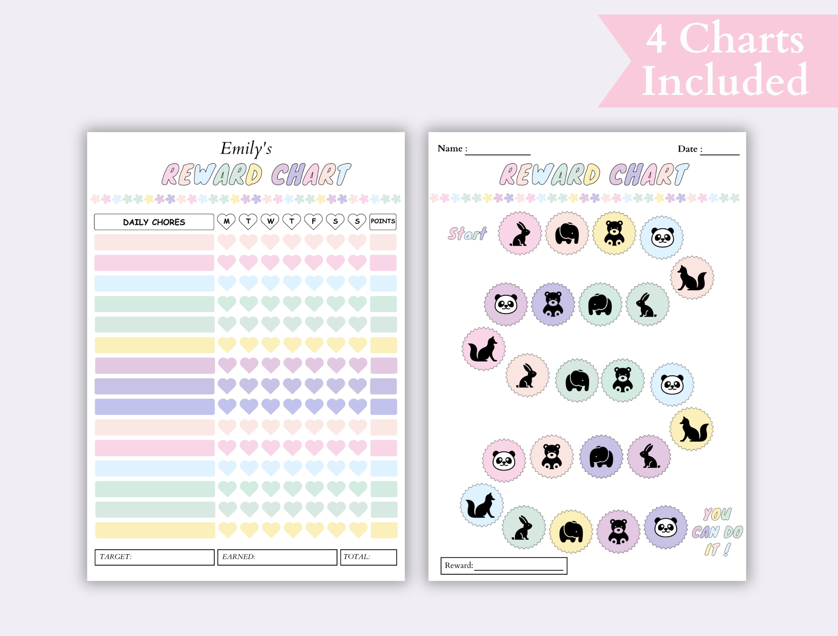 Editable Kids Reward Bucks and Charts Bundle Reward System Play Money ...