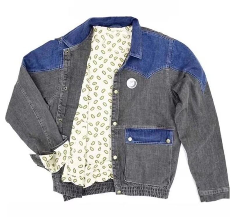 Handmade BTTF Denim Jacket Grey Denim With Blue Accents 80s Men's Mcfly ...