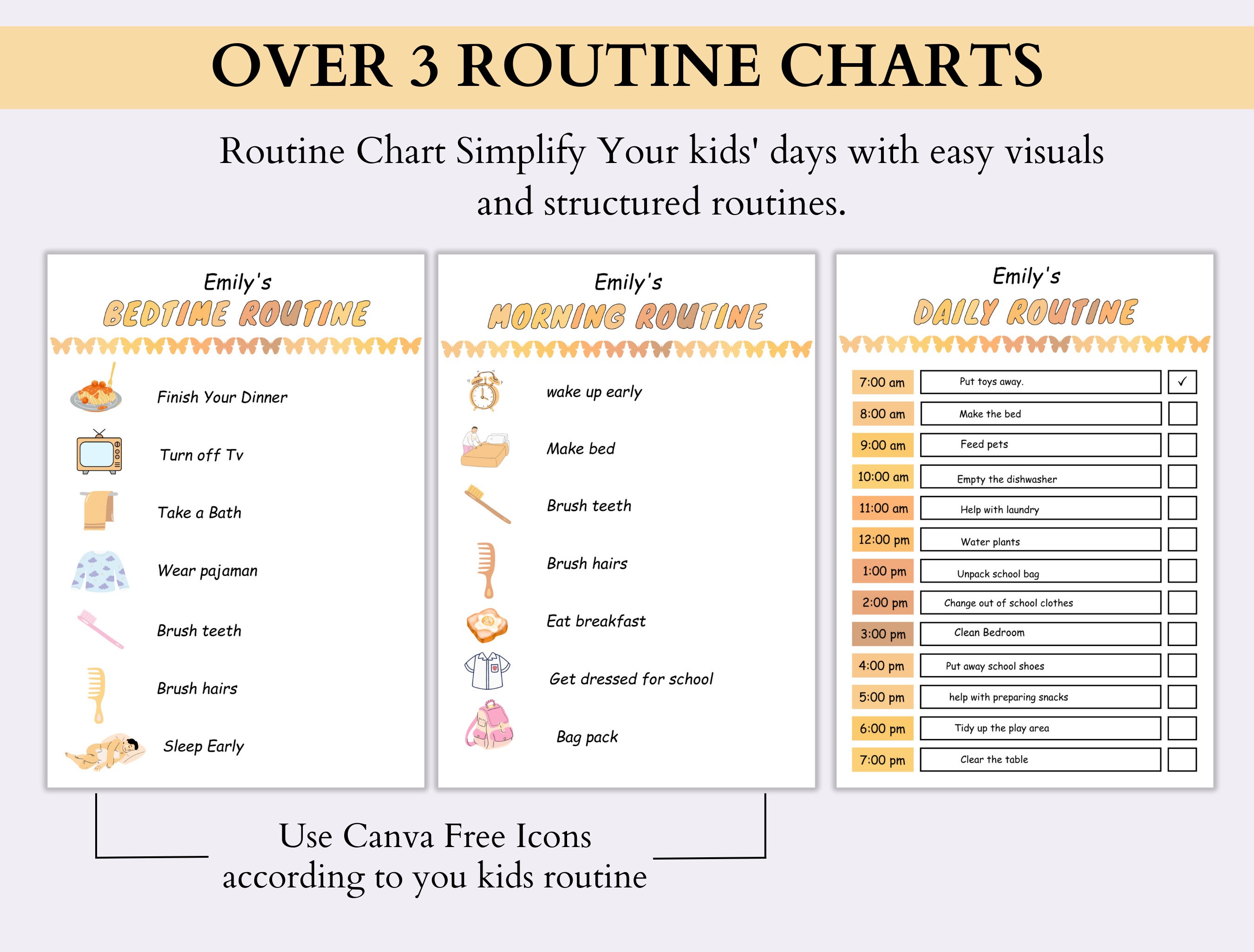 Ultimate Kids Chore Charts Bundle 35 Canva Editable & Printable Kids ...