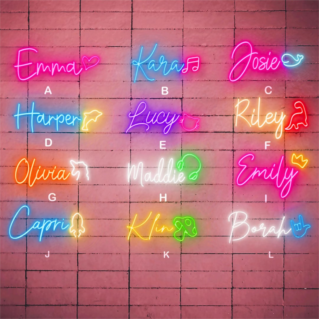 Custom Neon Name Sign Gifts for Kids, Battery Led Signs, Baby Name Sign ...
