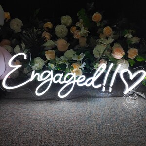 Engaged Neon Sign: Custom LED Wedding Decor - Etsy