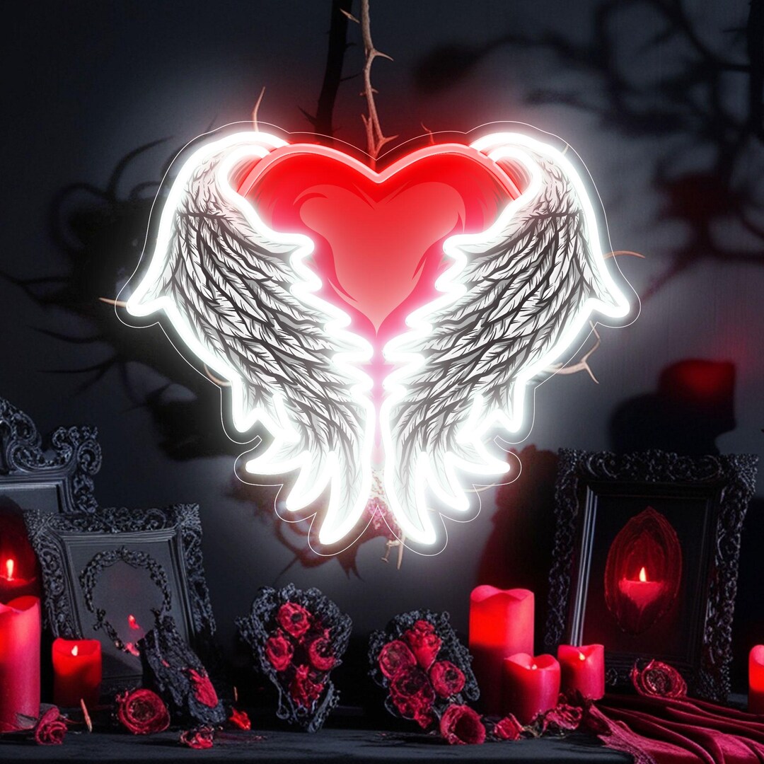 Angel Wing Sign Custom Goth Decor, Gothic Home Decor, Halloween Decor ...