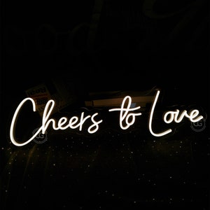 Cheers to Love Neon Sign Wall Decor, Led Sign Engagement Gifts, Led ...