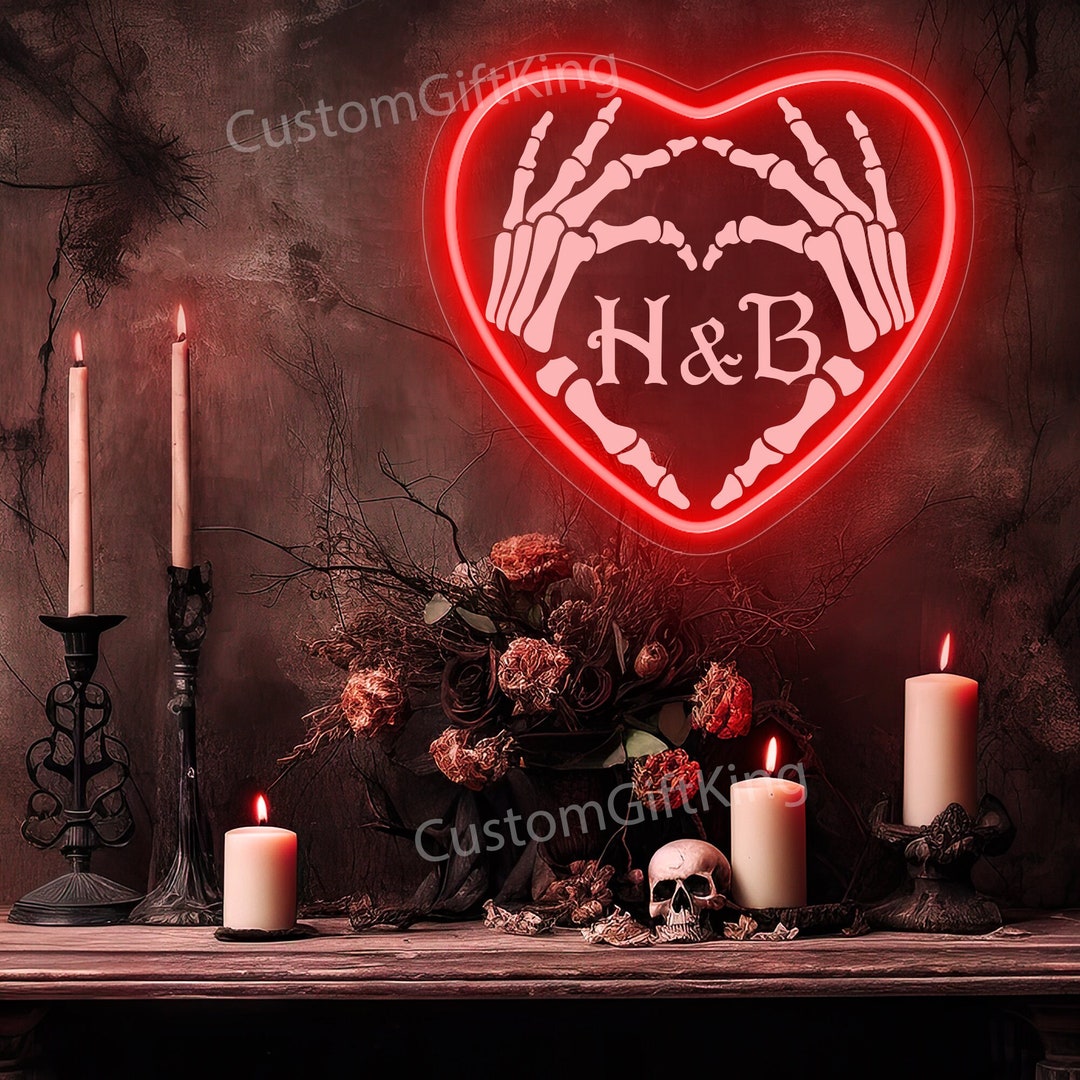 Custom Initial Neon Sign, Gothic Neon Sign Custom Wall Decor, Led ...