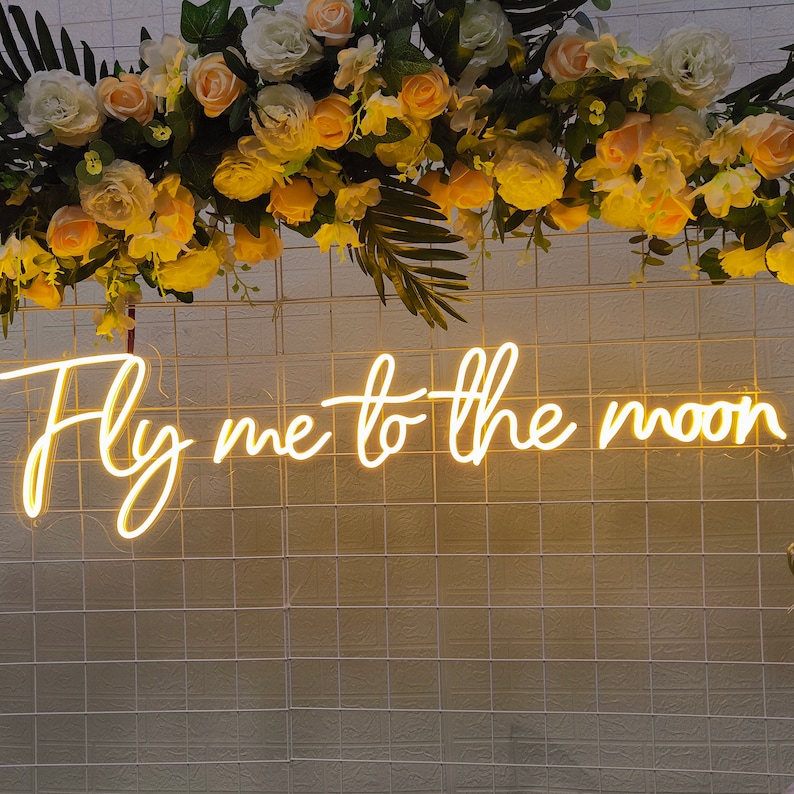 Fly Me to the Moon Neon Sign: Custom Wedding Decor - Etsy