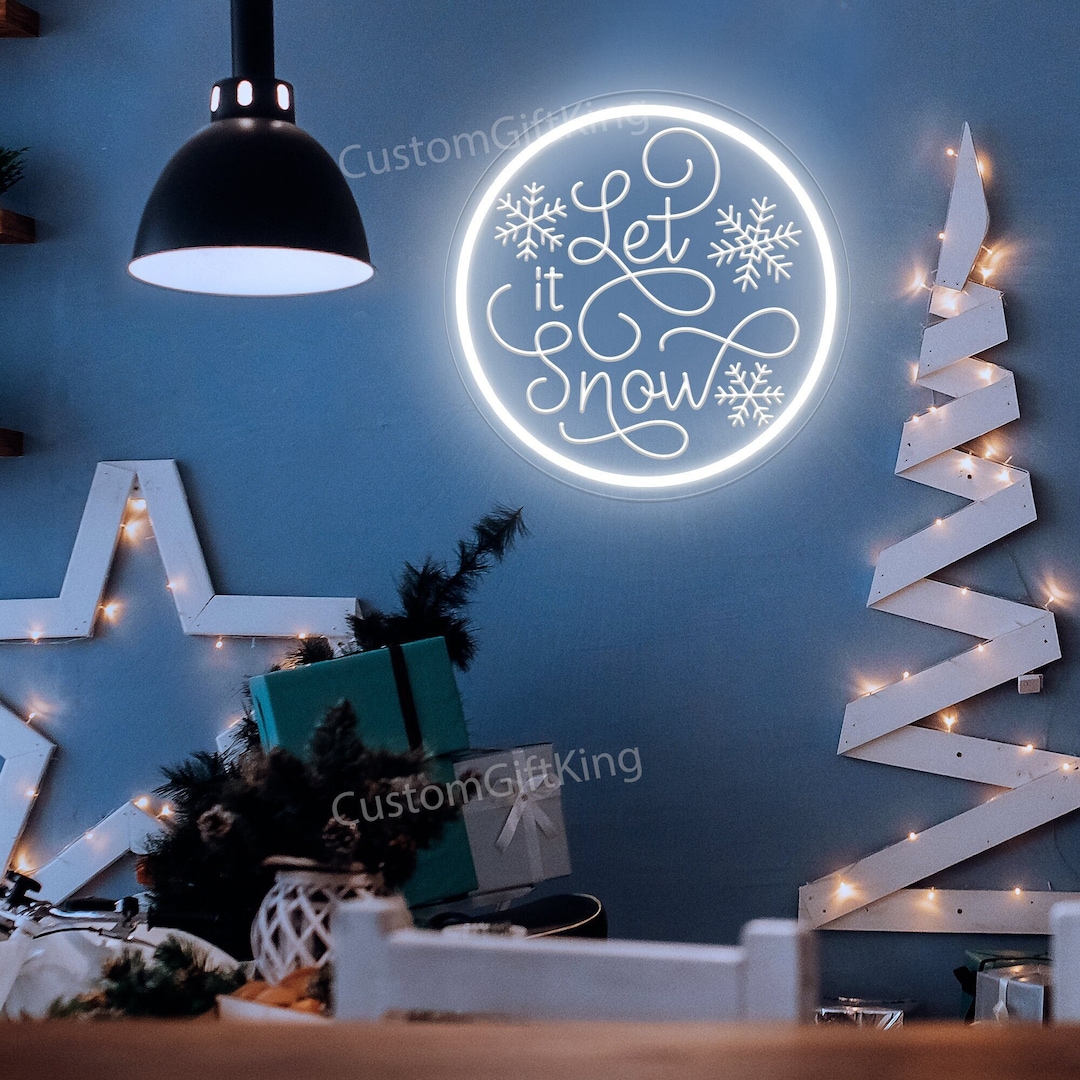 Let It Snow Neon Sign Wall Decor, Neon Sign Custom Room Decor, Neon ...