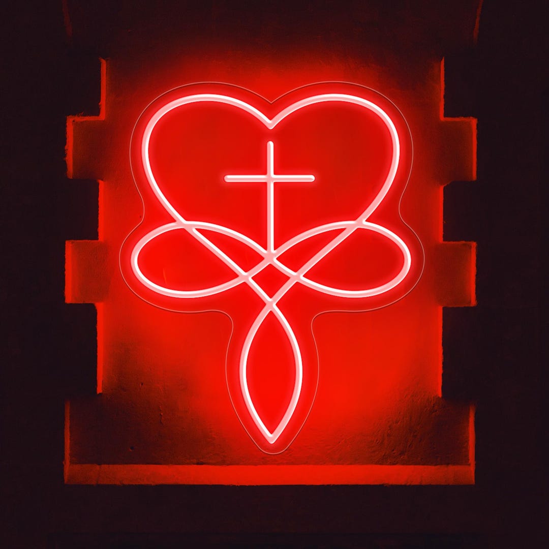 Infinity Heart Cross Neon Sign Christian Gifts, Crucifix Led Light ...