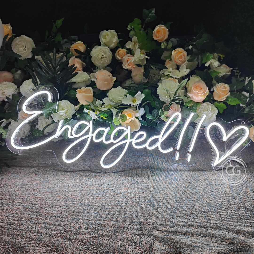 Engaged Neon Sign: Custom LED Wedding Decor - Etsy