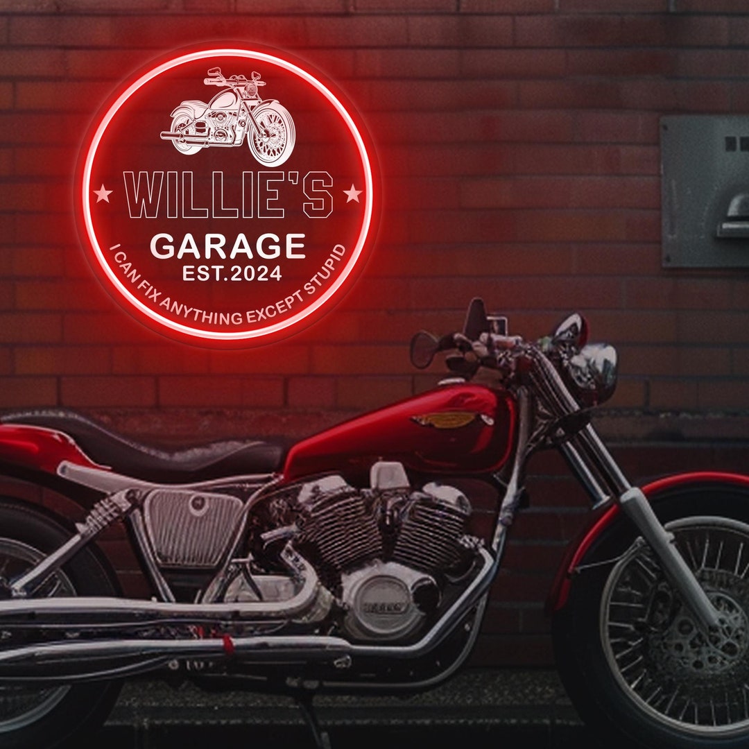 Custom Garage Sign Gift for Him, Led Name Sign Gift for Men, Led Light ...