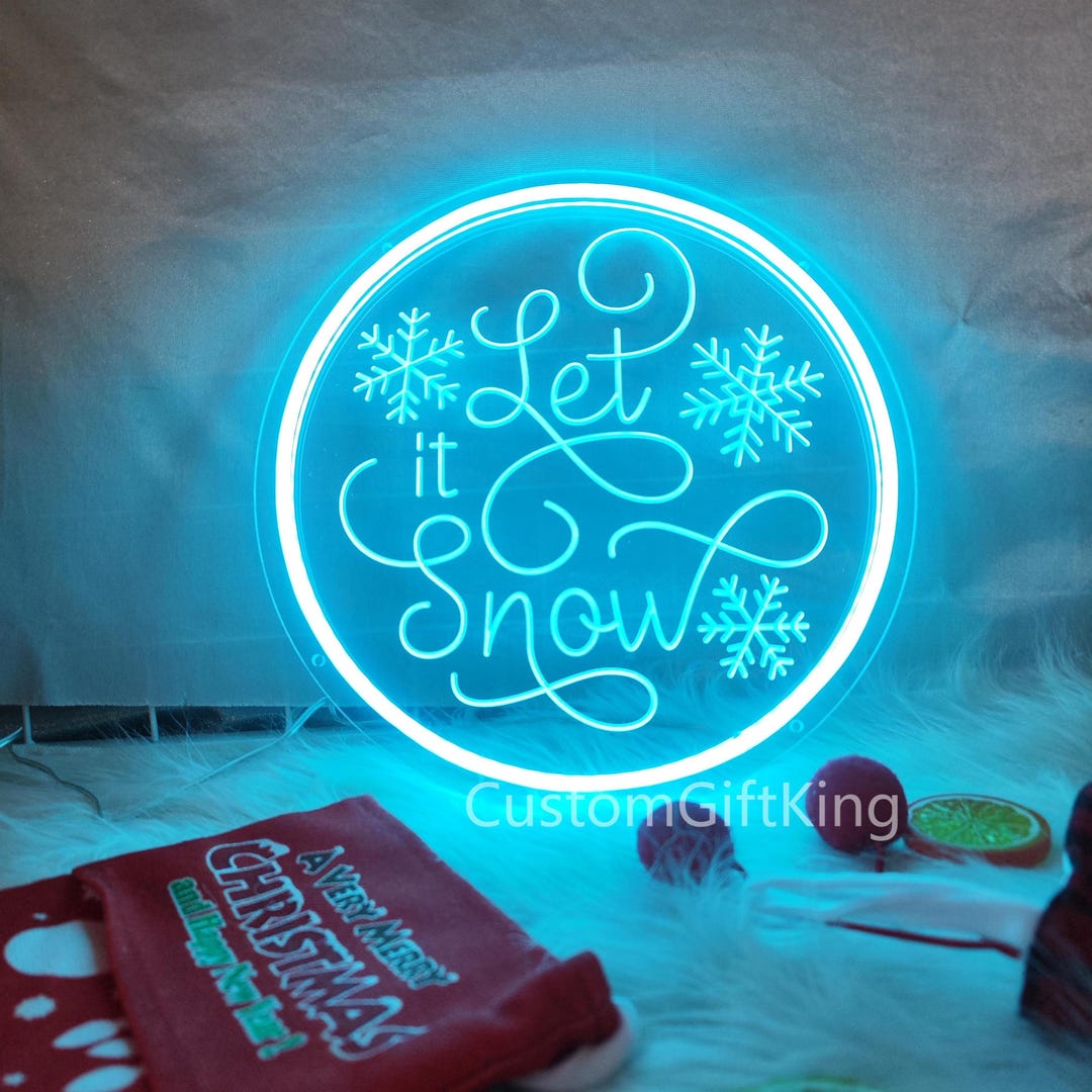 Let It Snow Neon Sign Wall Decor, Neon Sign Custom Room Decor, Neon ...
