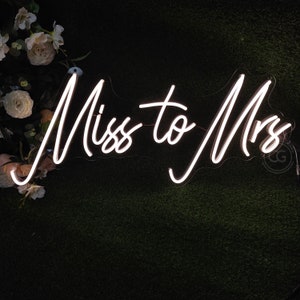 Miss to Mrs Neon Sign Custom Party Decor, Wedding Neon Sign Wall Decor ...