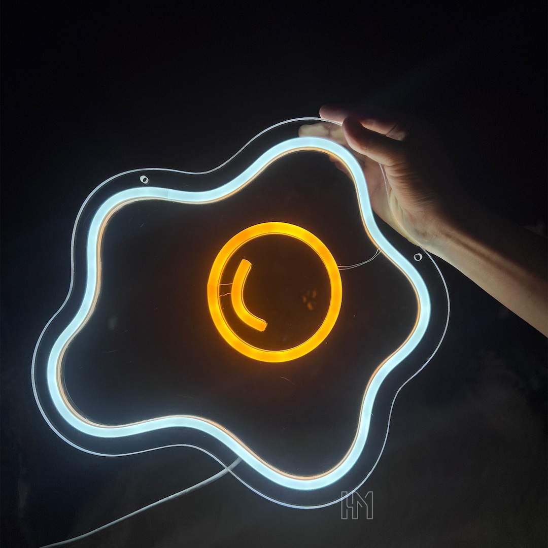 Fried Egg Neon Sign Custom, Cute LED Neon Light Room Decor Aesthetic ...