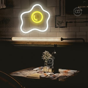 Fried Egg Neon Sign Custom, Cute LED Neon Light Room Decor Aesthetic ...