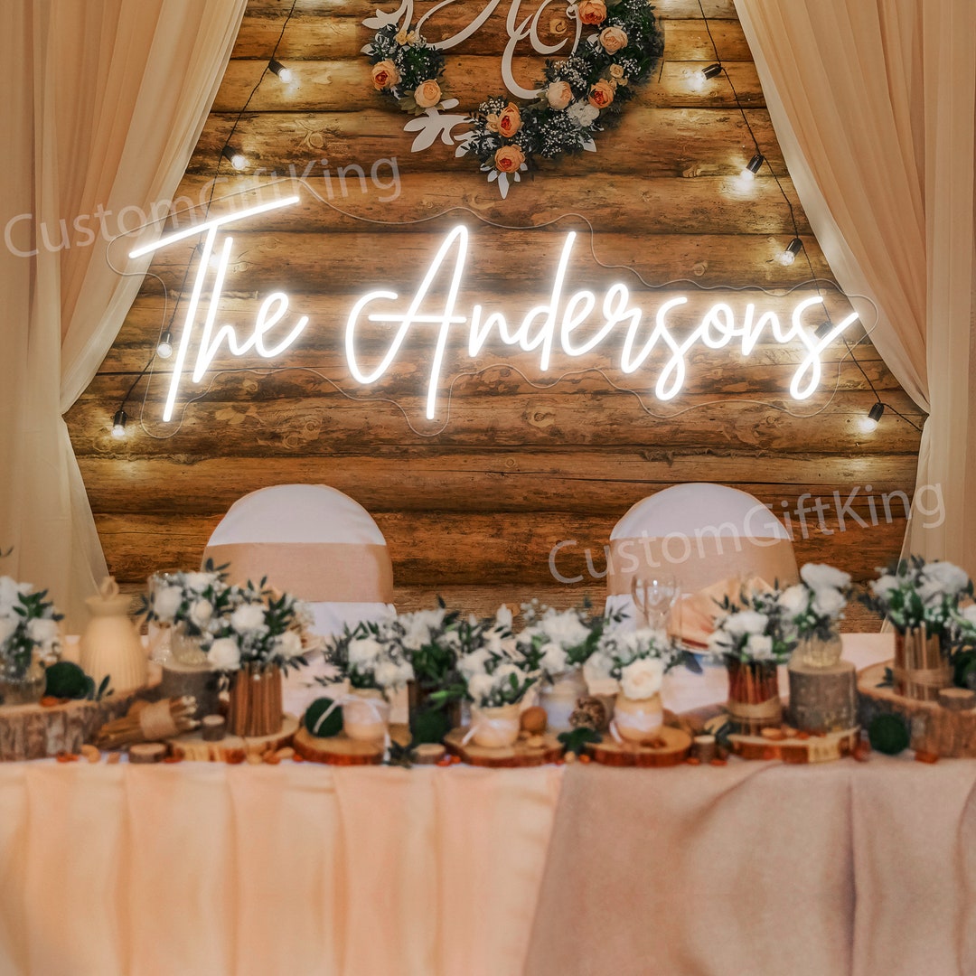 Neon Wedding Sign Custom Wedding Decor, Wedding Led Lights Custom Wall ...