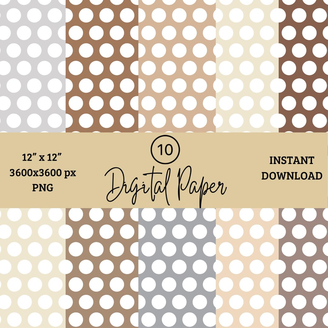 10 Boho Polka Dot Digital Papers, Baby Colors (digital Download) - Etsy