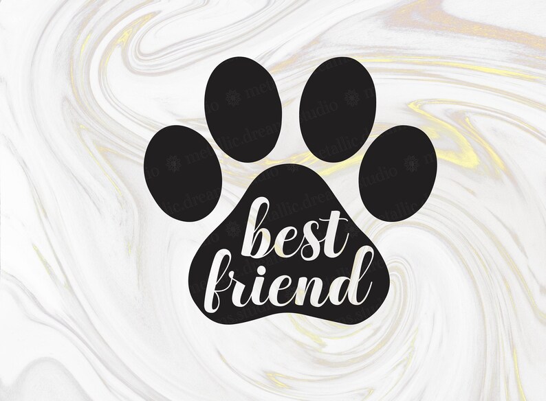 Paw Print - Best Friend - Pet SVG - Dog Lover Clipart - Fur Mama Quote ...