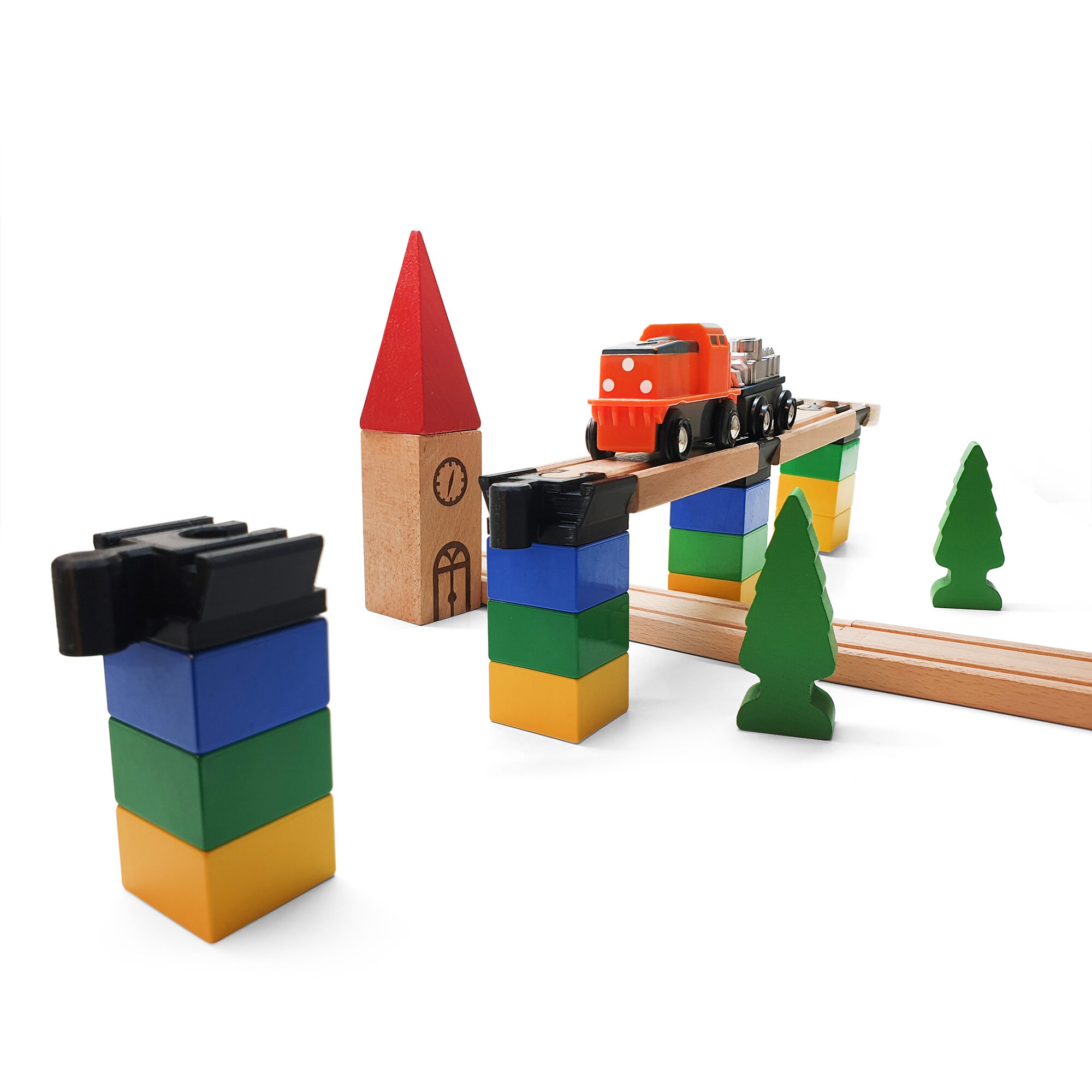 10 Wooden Train Track Adapter Compatible With Duplo / Brio Extension ...