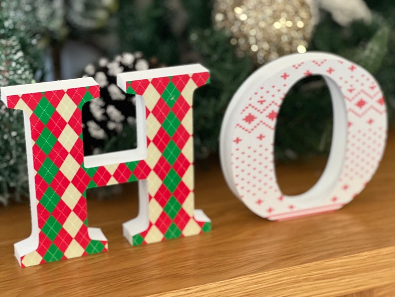 Freestanding Foamex Block Letters Hohoho Sign, Christmas Letter ...