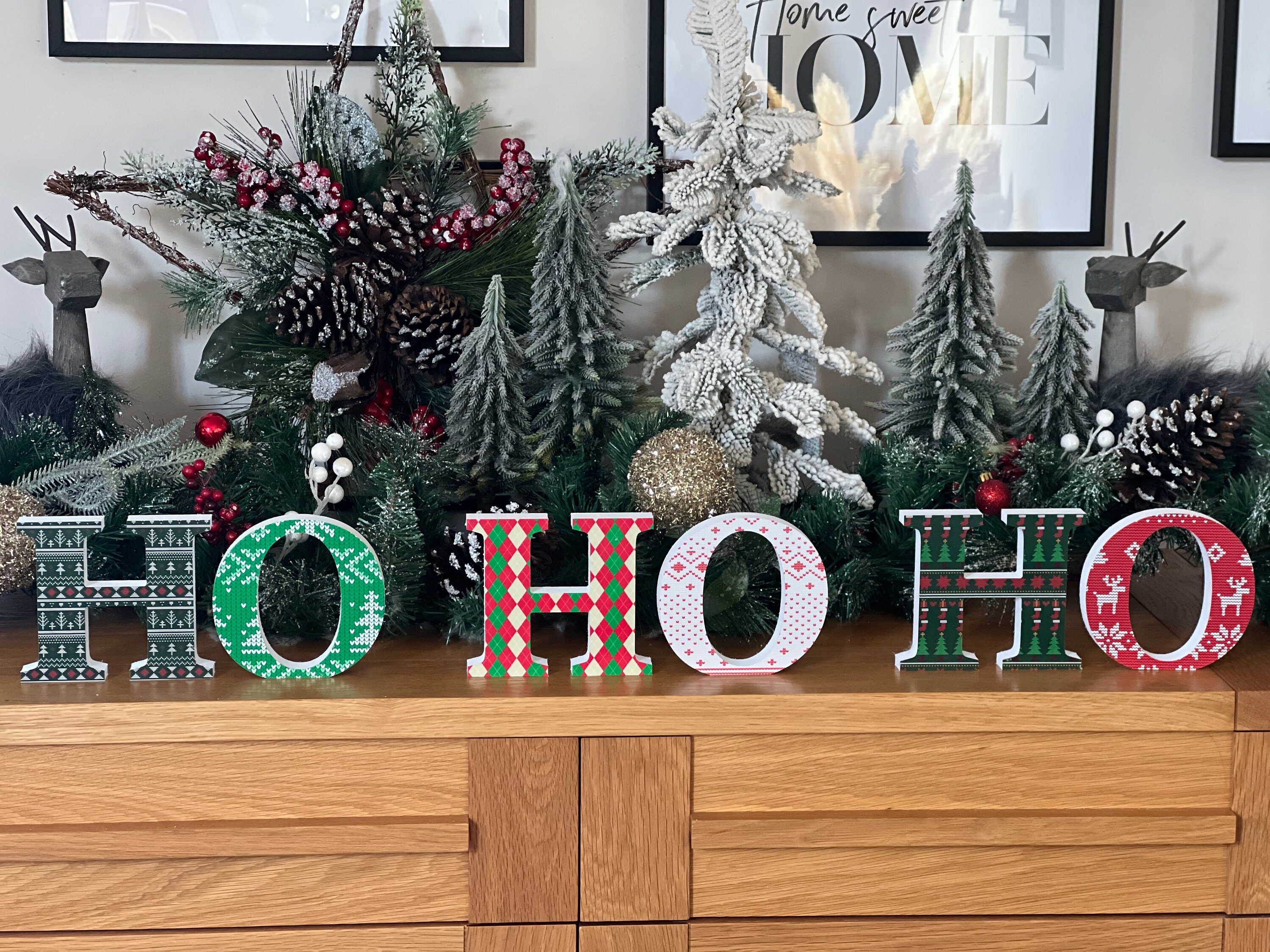 Freestanding Foamex Block Letters Hohoho Sign, Christmas Letter ...