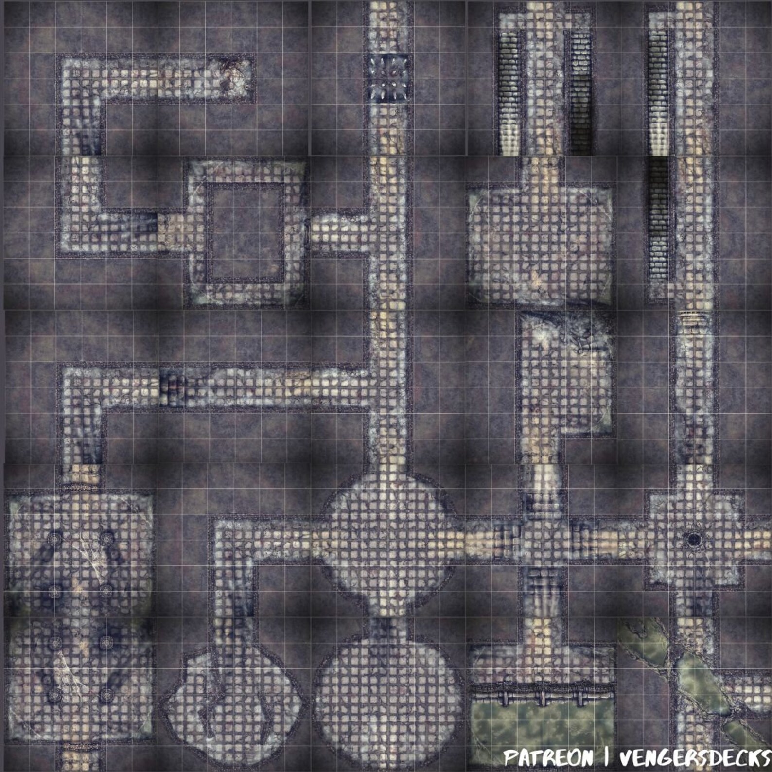 The Caverns - Modular 50 Dungeon Tiles Pack 1 - Printable - Tabletop ...